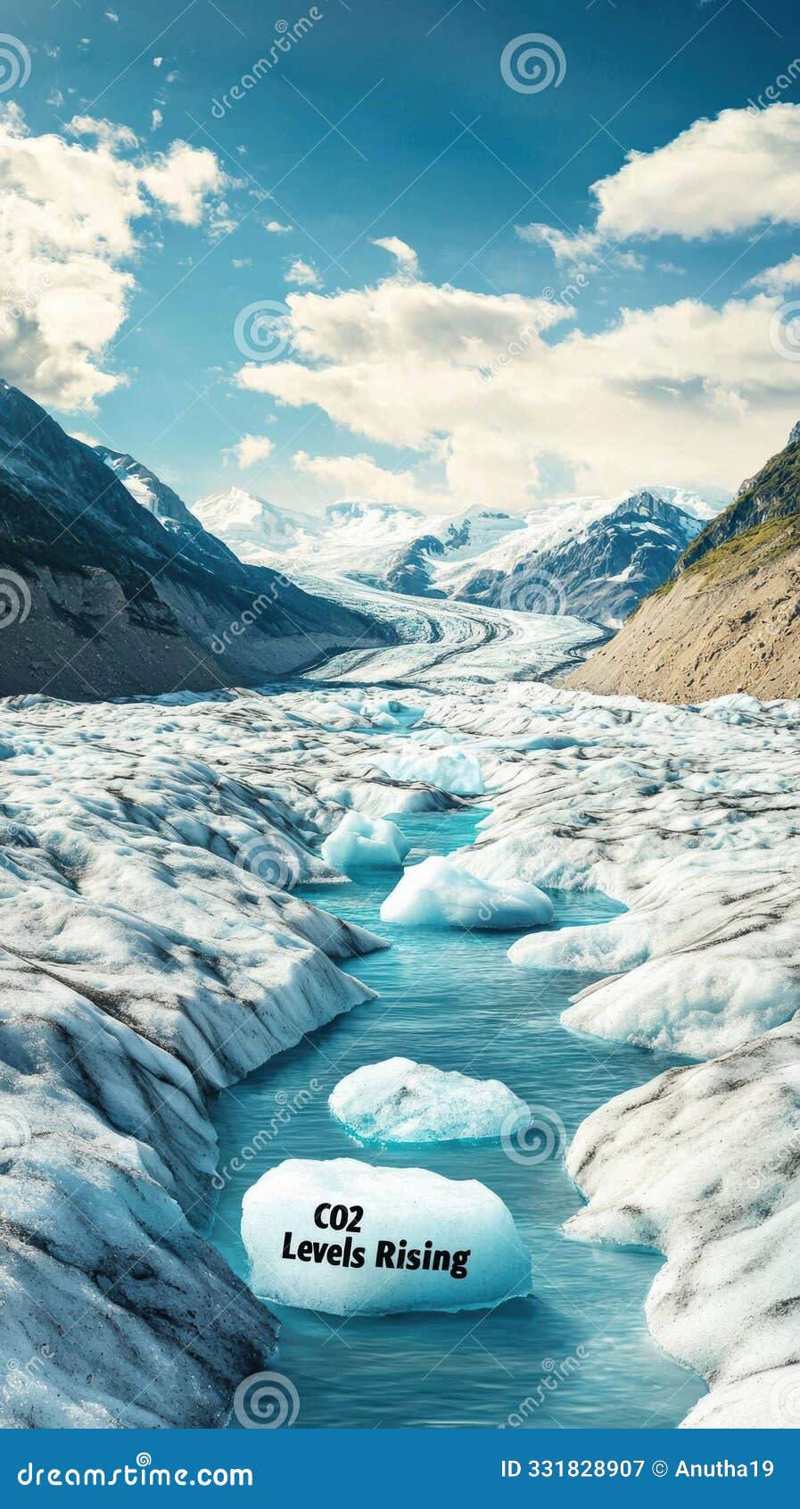 Glacier Melting Over Time with Visual Representation of Rising Co2 ... Glacier Melting Over Time with Visual Representation of Rising Co2 ...