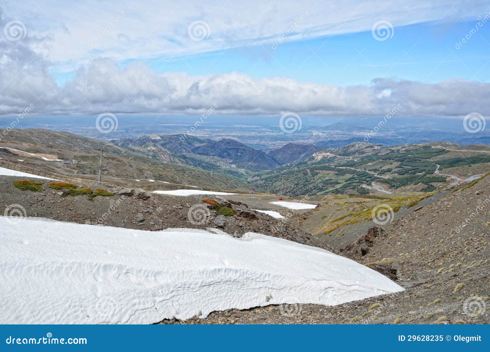 Glacier on the Spring Slope in the Sierra Nevada Stock Image - Image of ...