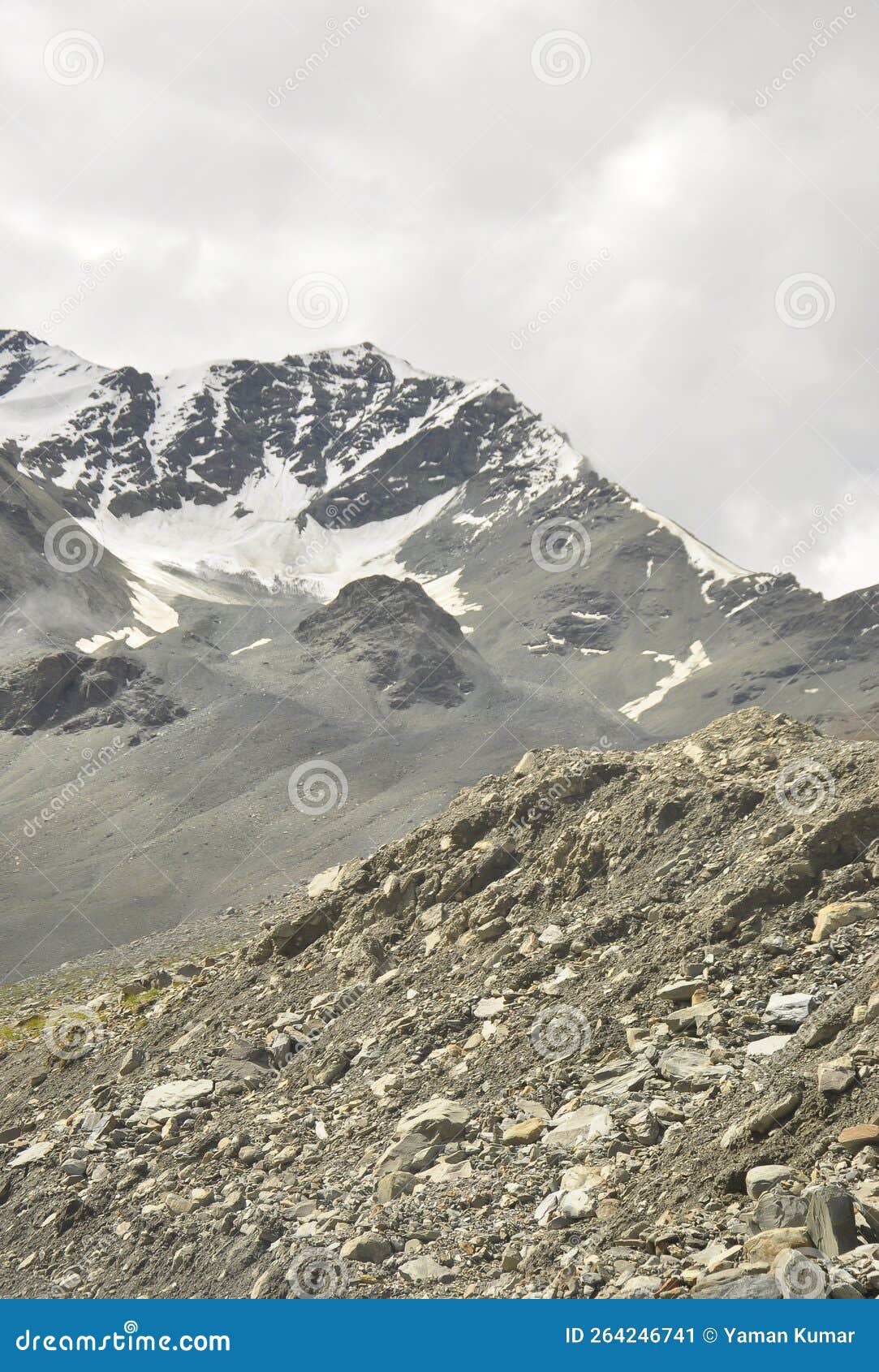 Glacier View in Darcha-Padum Road with Clouds in Summer Season. Stock ...