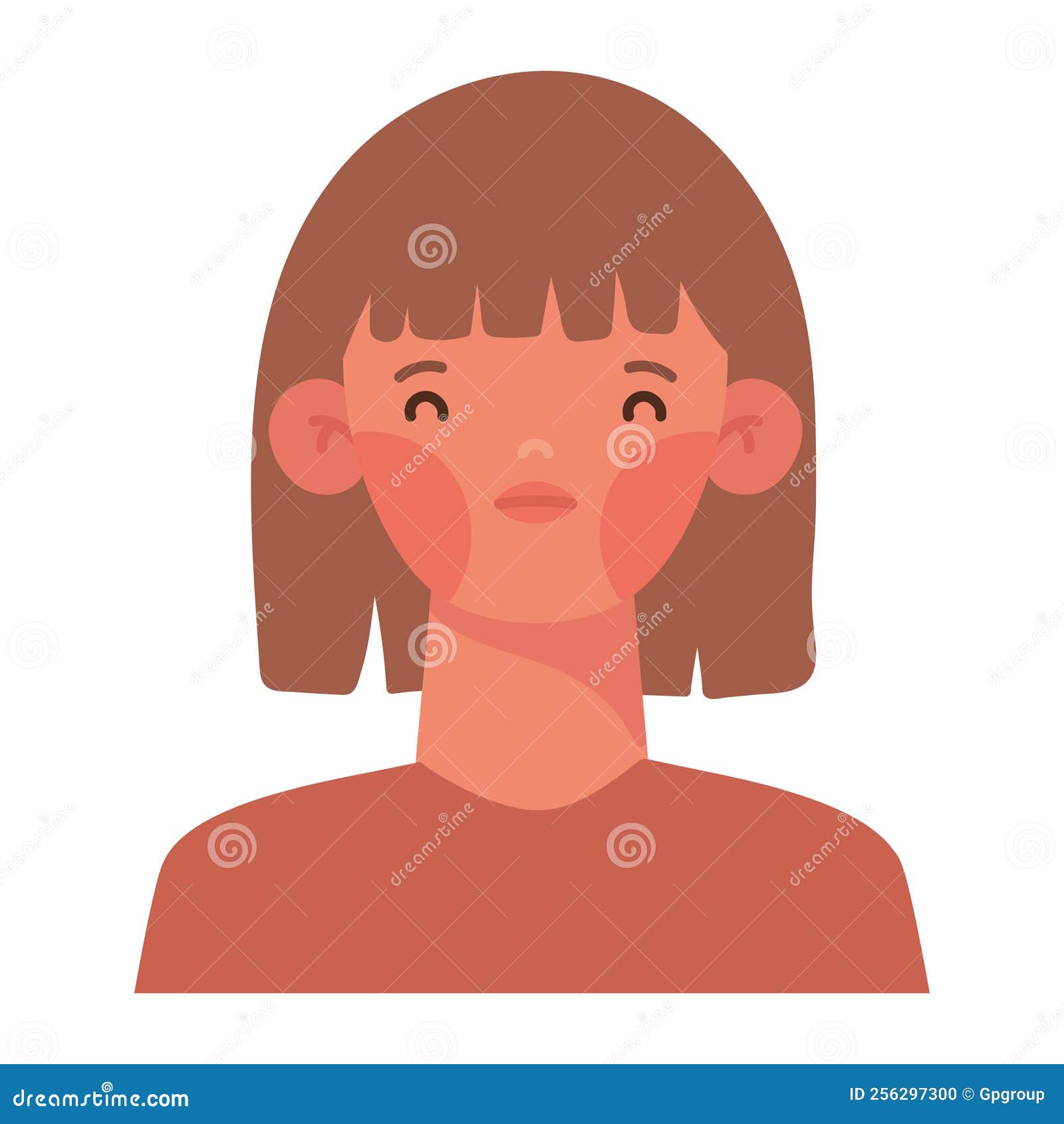 Glad Girl Avatar. Female Emotions. Flat Cartoon Character Isolated On ...