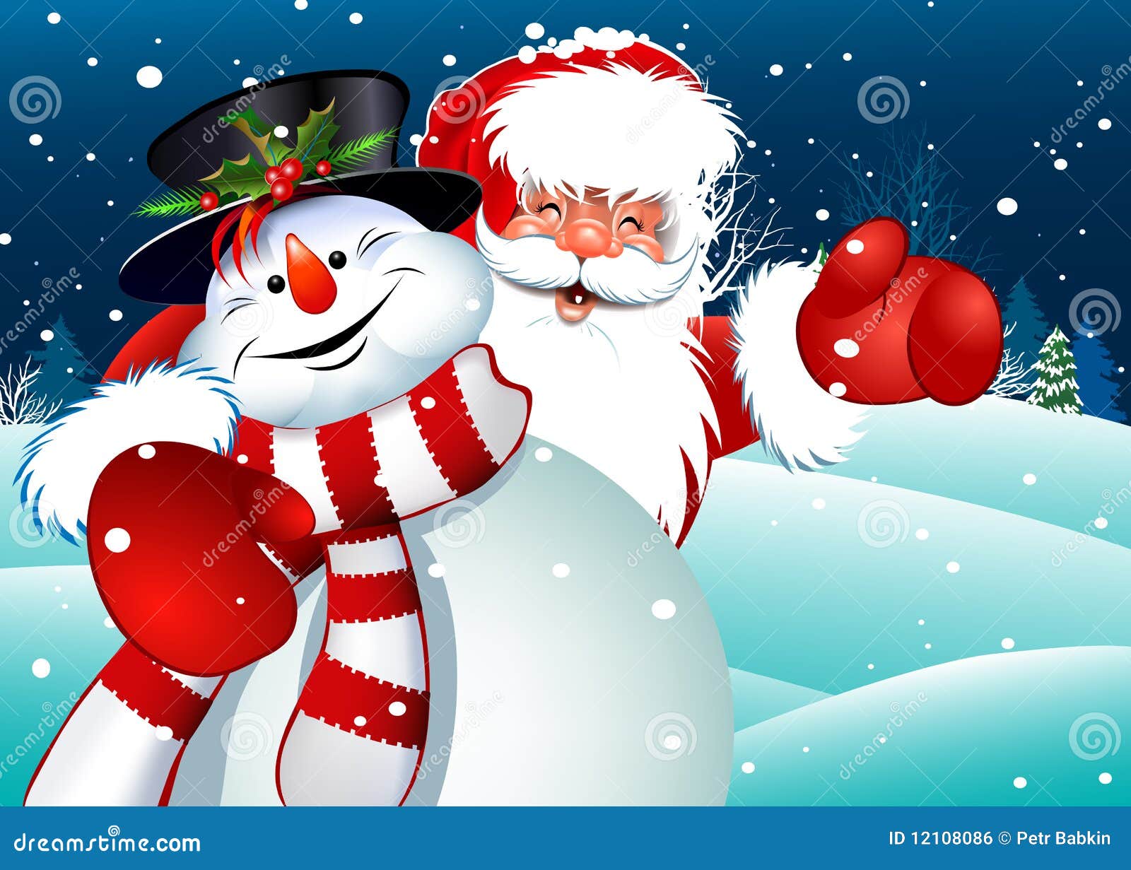 Glad jul! stock illustrationer. Illustration av snögubbe - 12108086