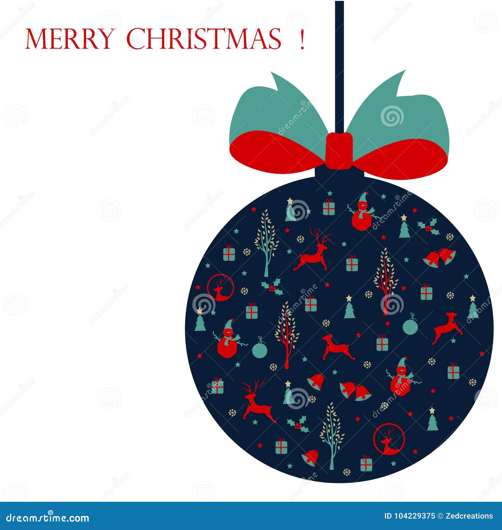 Glad Jul, Julkort Med Symboler Vektor Illustrationer - Illustration av ...