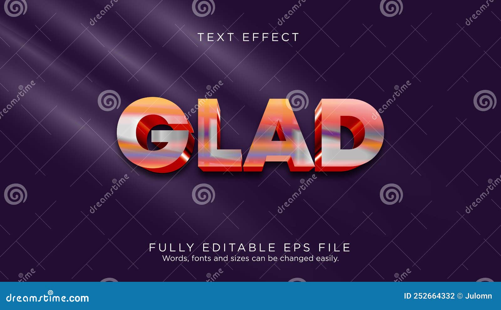 Glad Logo Text Effect Font Type Stock Illustration - Illustration of ...