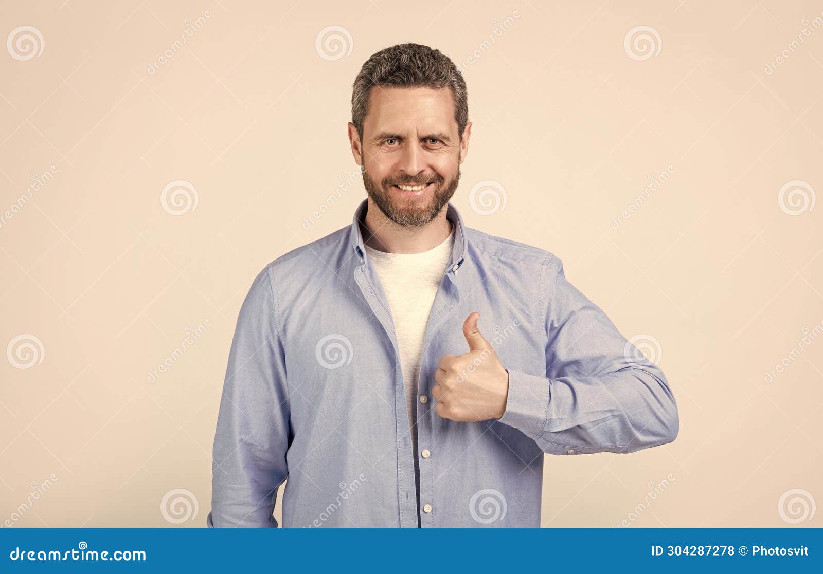 Glad Man Approving with Approve Gesture Isolated on Grey. Approving Man ...