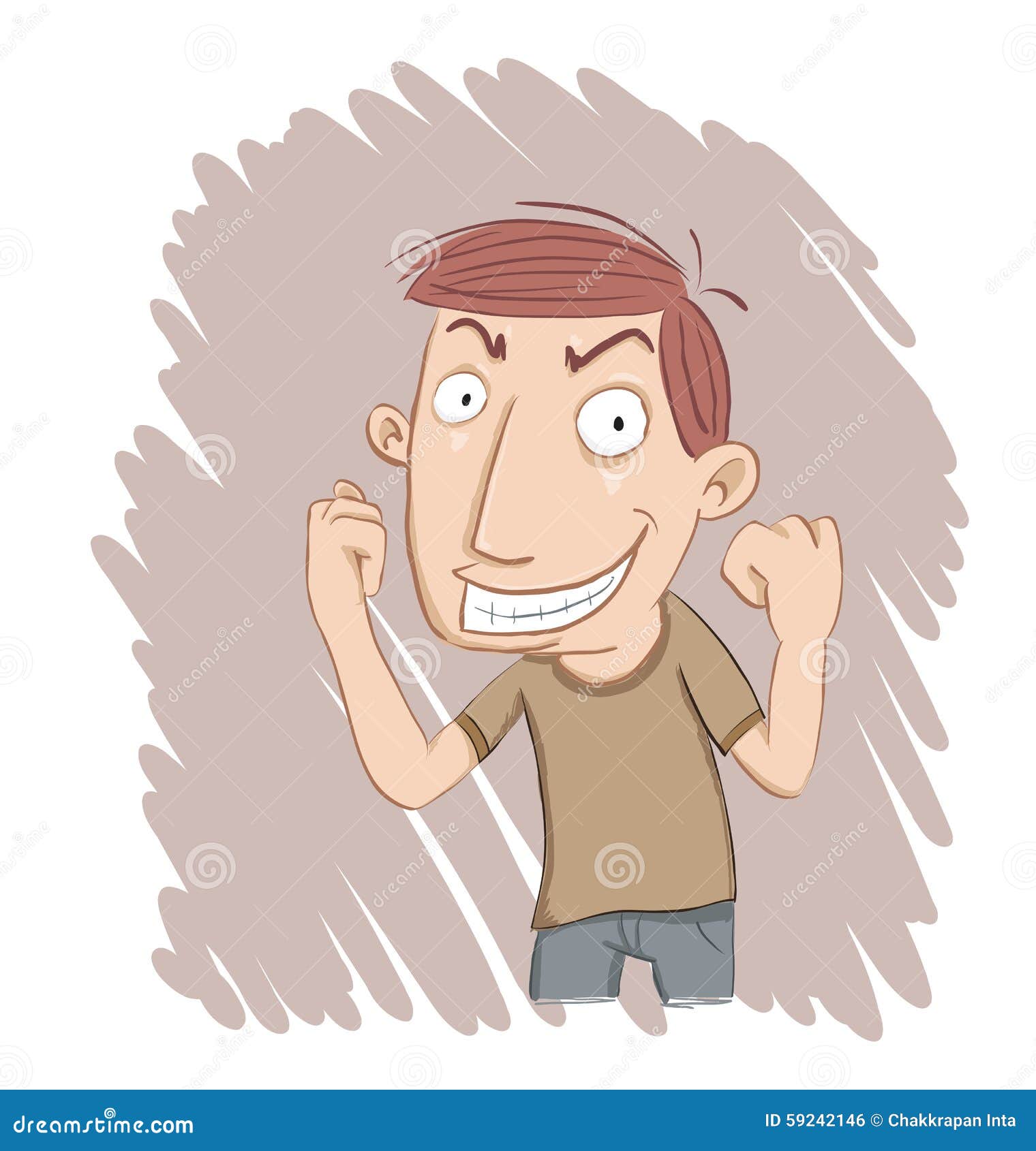 Glad man stock vector. Illustration of successful, emotions - 59242146