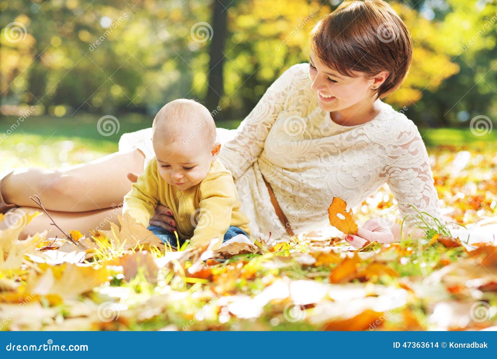 Glad Mom Looking after Her Child Stock Photo - Image of caucasian, care ...
