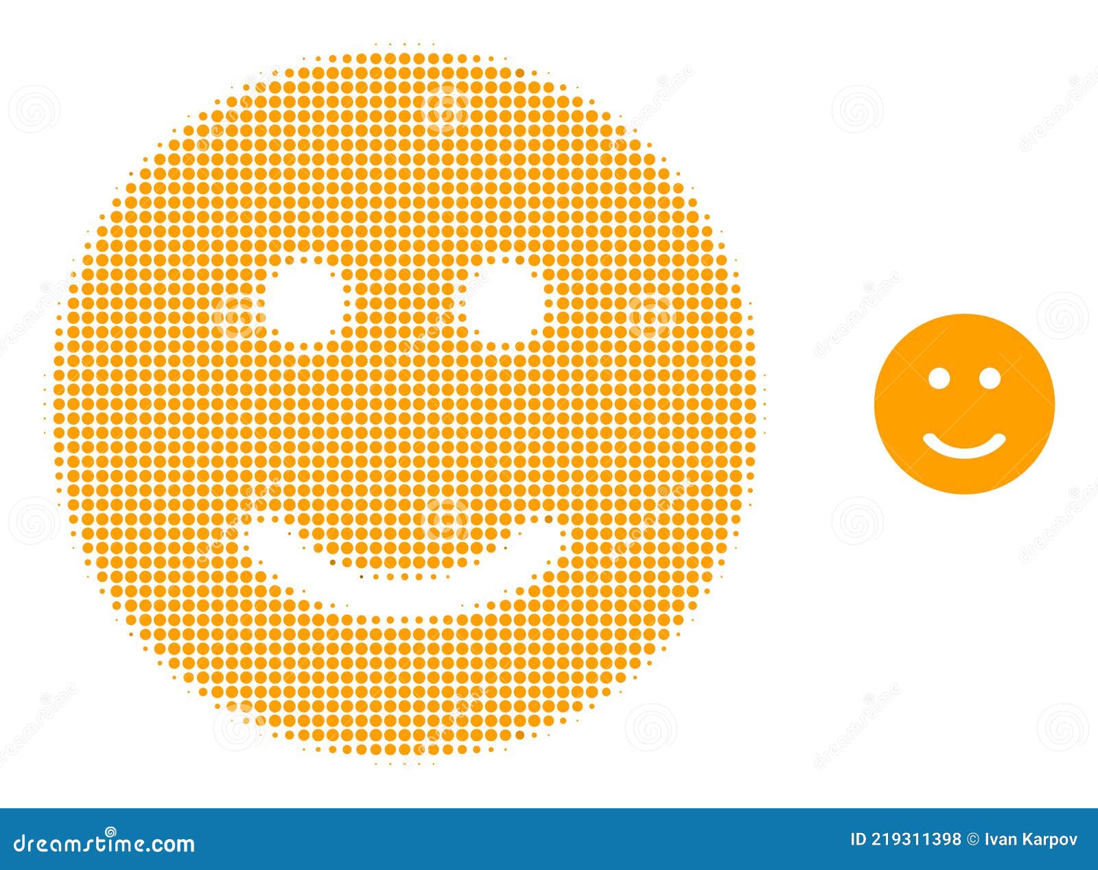 Glad Smiley Halftone Dotted Icon Vector Illustration | CartoonDealer ...