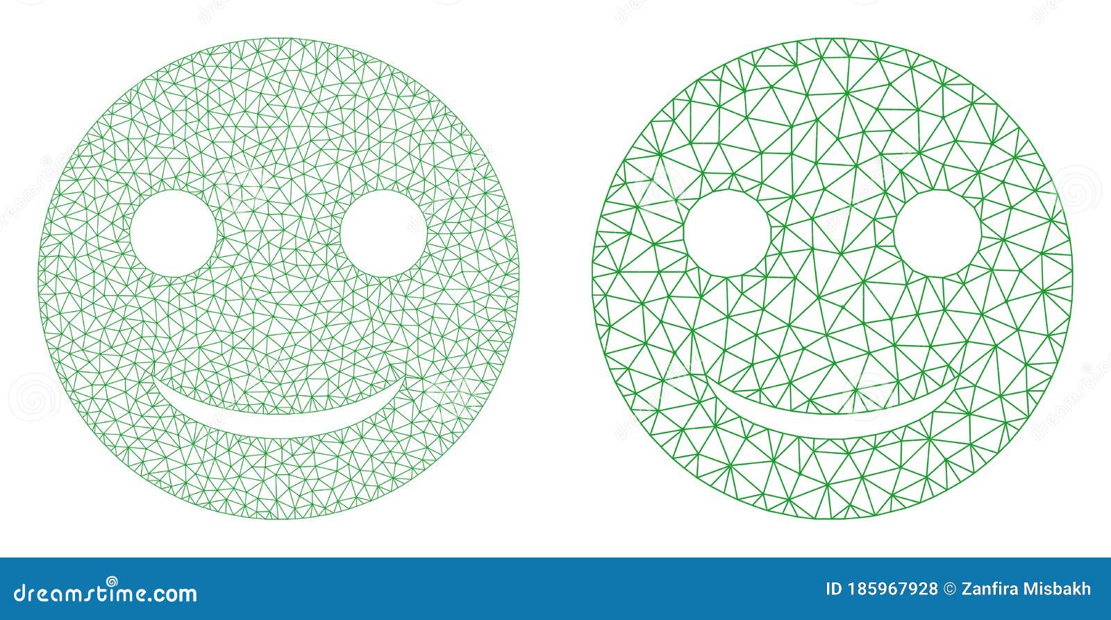 Glad Smiley Icon - Vector Polygonal Mesh Stock Vector - Illustration of ...