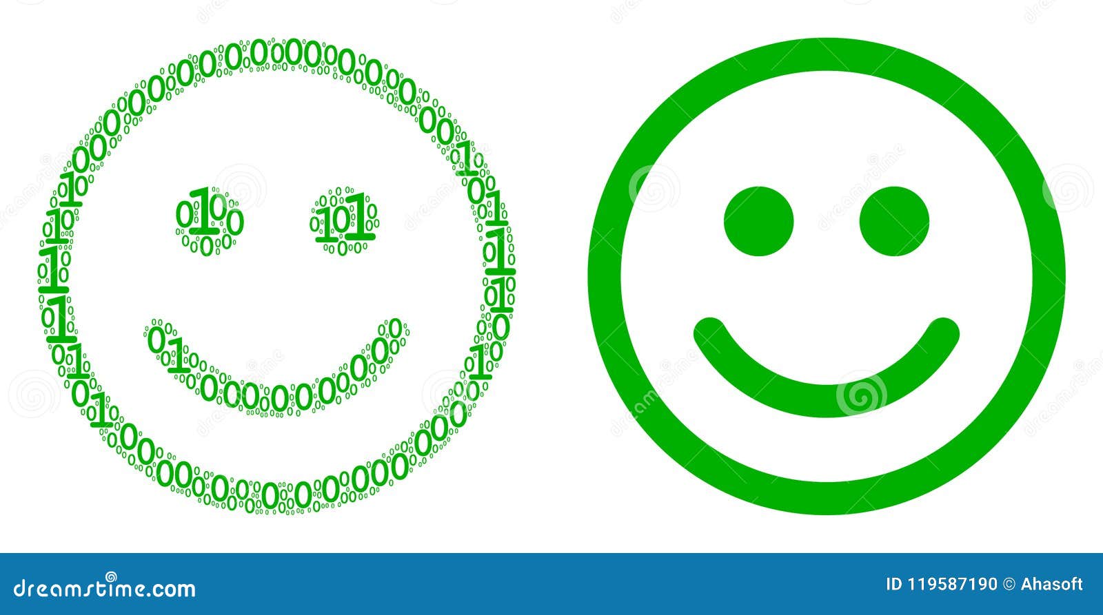 Glad Smiley Composition Of Binary Digits Stock Vector - Illustration of ...
