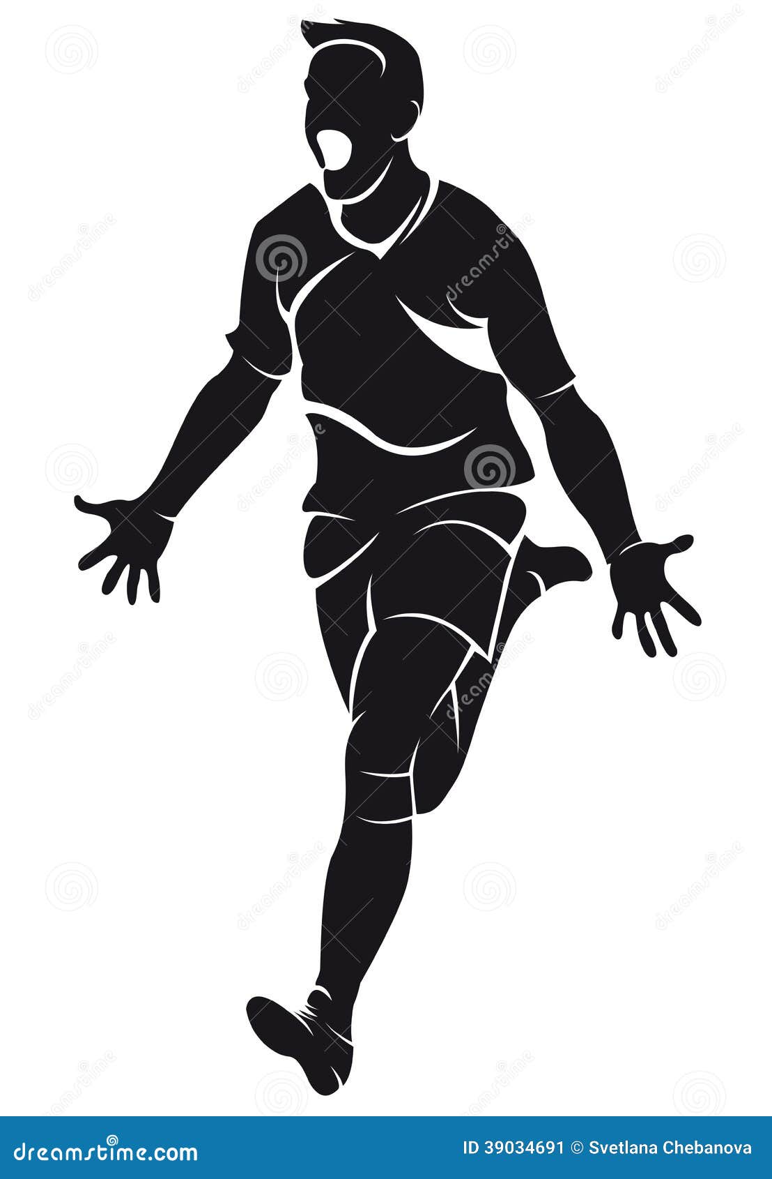 Sportsman Celebrating On The Winners Podium. Vector Illustration ...