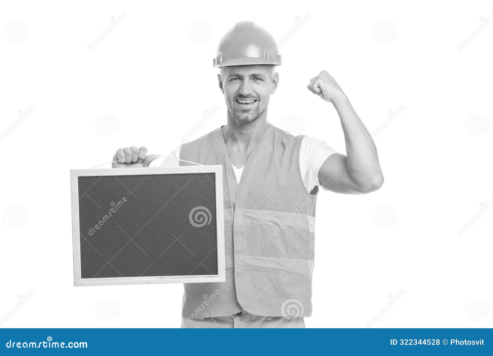 Glad Supervisor Show Advertisement Holding Blackboard. Supervisor Show ...