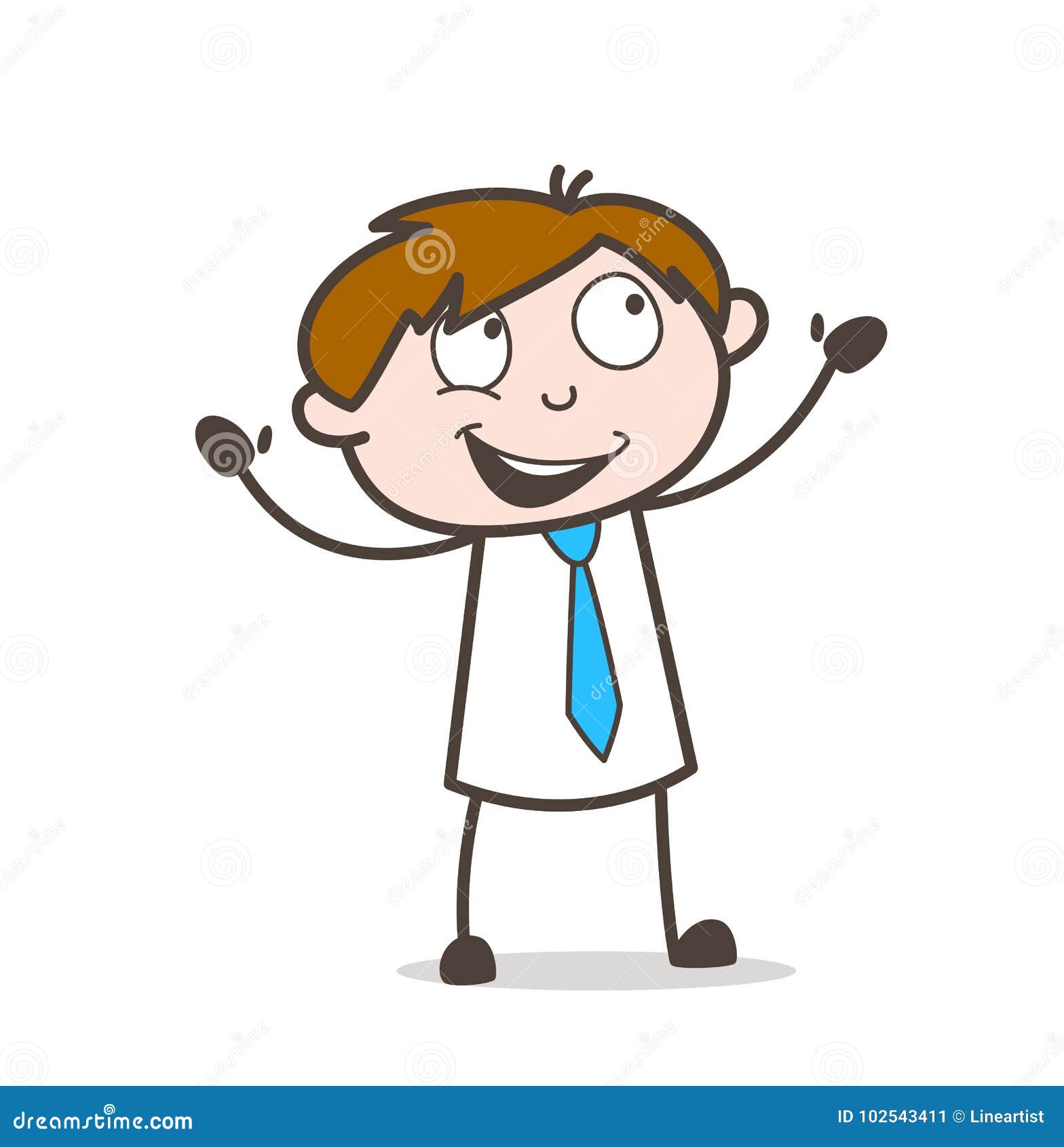 Glad Tecknad Filmrepresentant Character Vector Stock Illustrationer ...