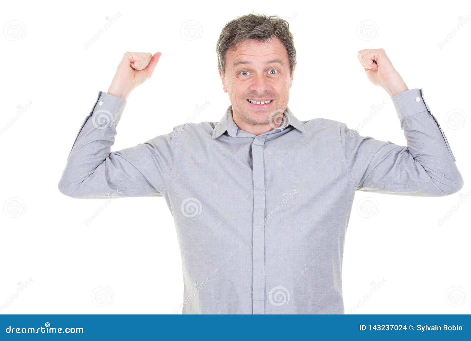 Glad Winner Handsome Man Shouting Businessman Success Stock Photo ...