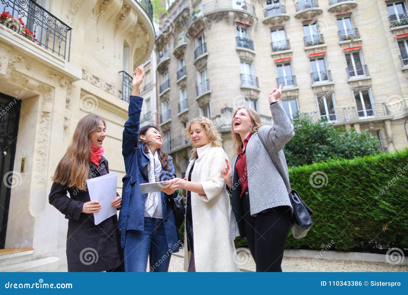 Gladden European Students Walking after Classes in and Smiling Stock ...