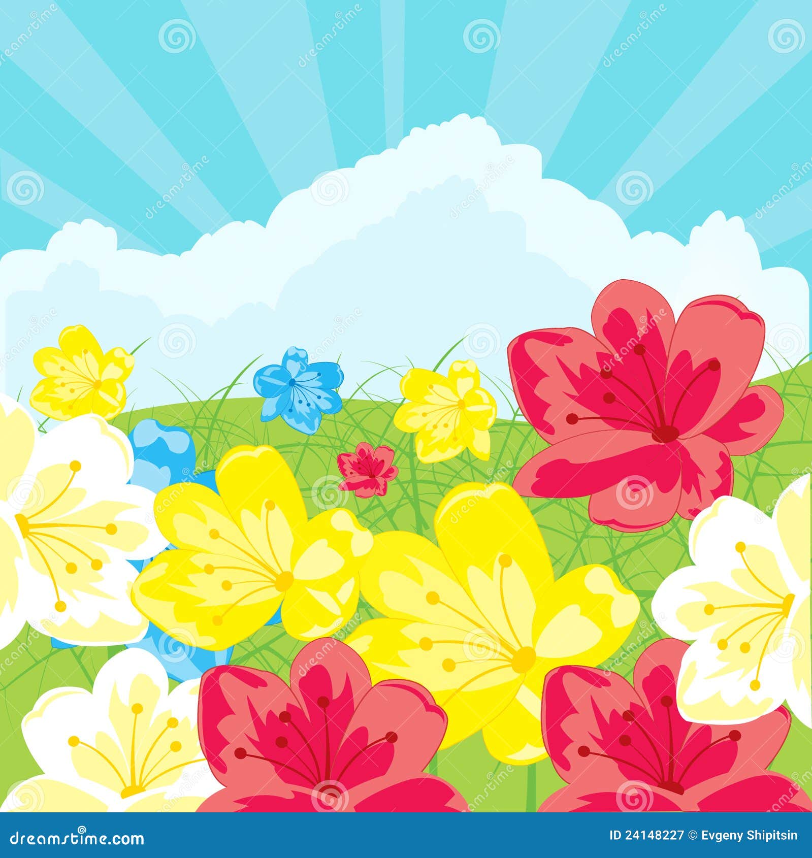 Glade with flower stock vector. Illustration of nature - 24148227