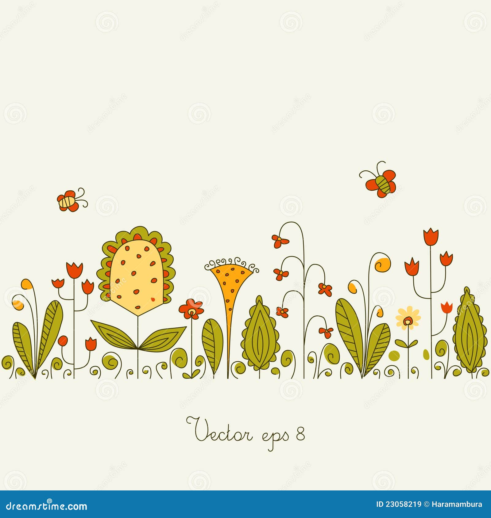 Glade with flowers stock vector. Illustration of frame - 23058219