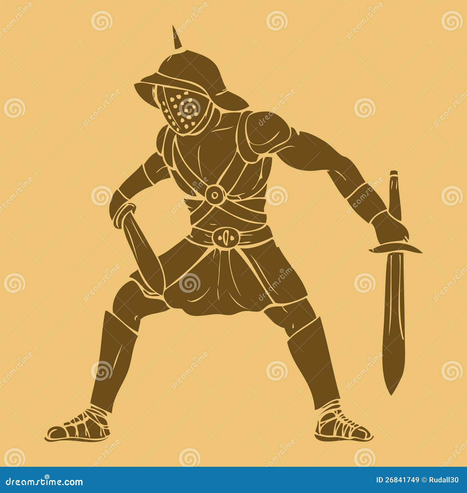 Gladiator stock vector. Illustration of engraving, armor - 26841749