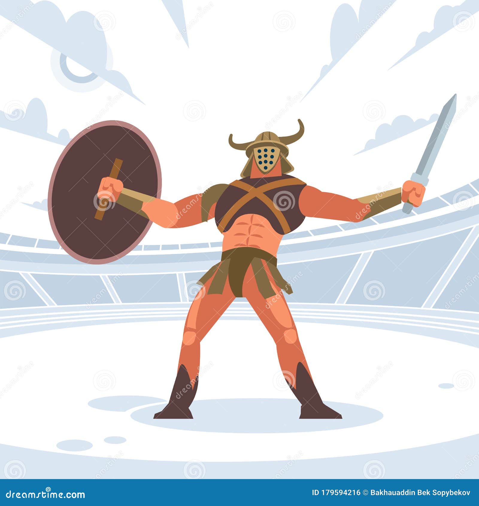 Gladiator in Armor with Shield. Vector Isolated Illustration Stock ...