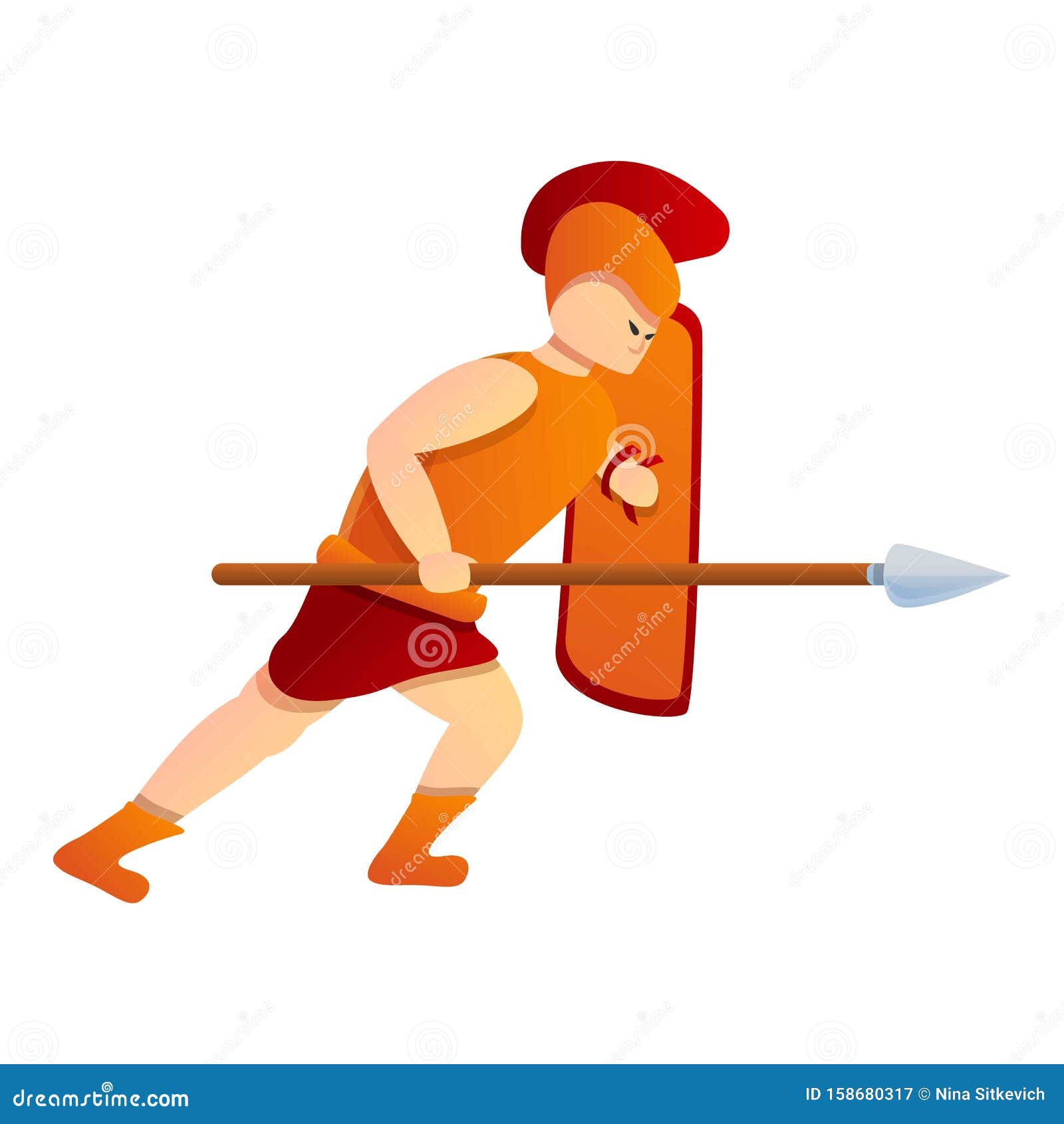 Gladiator Attack Icon, Cartoon Style Stock Vector - Illustration of ...