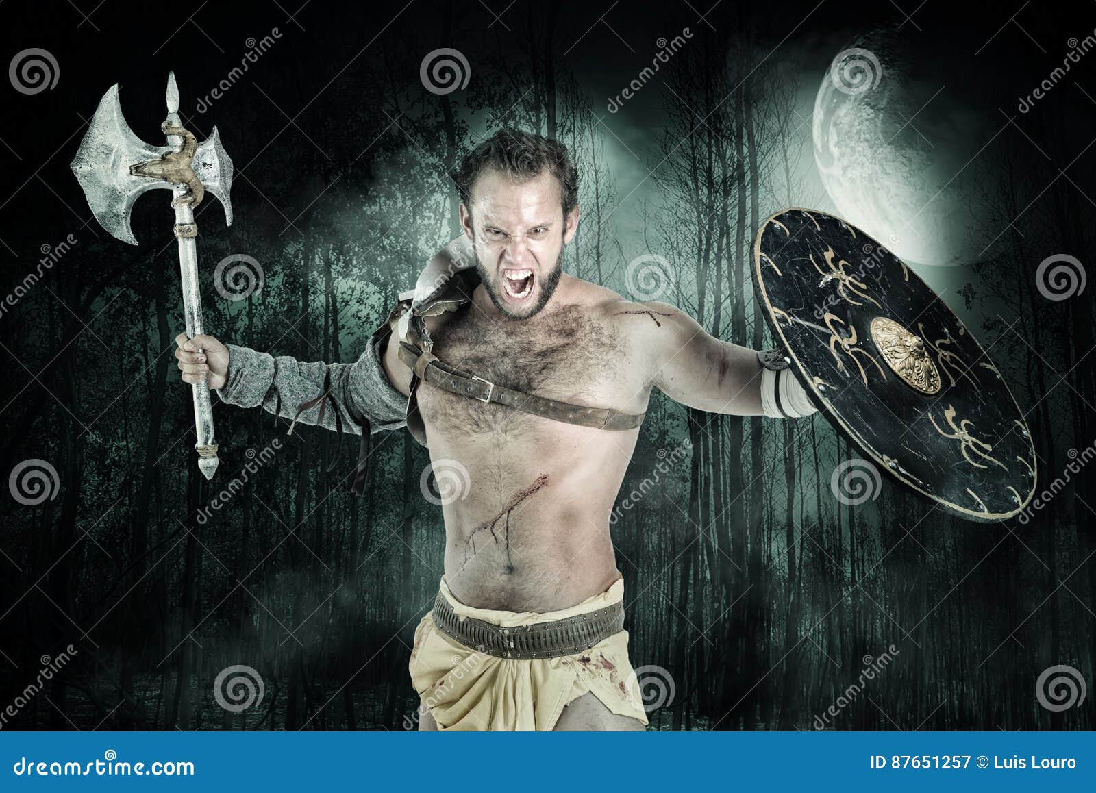 Gladiator/Barbarian Warrior Stock Image - Image of combat, male: 87651257