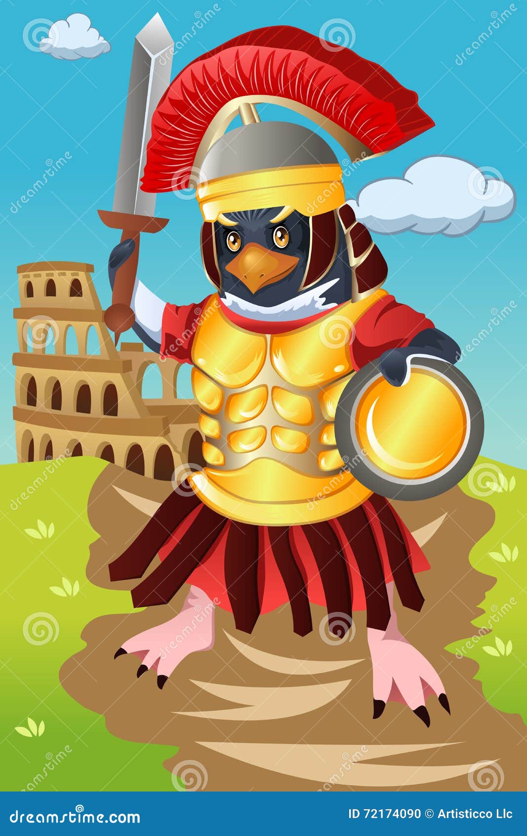 Gladiator Bird stock vector. Illustration of rome, gladiator - 72174090
