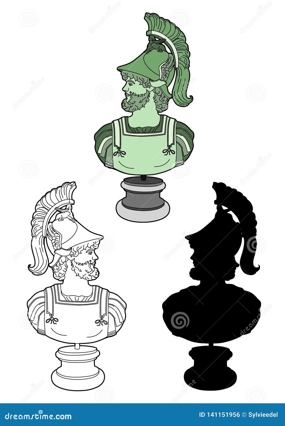 Gladiator bust stock vector. Illustration of head, statuary - 141151956