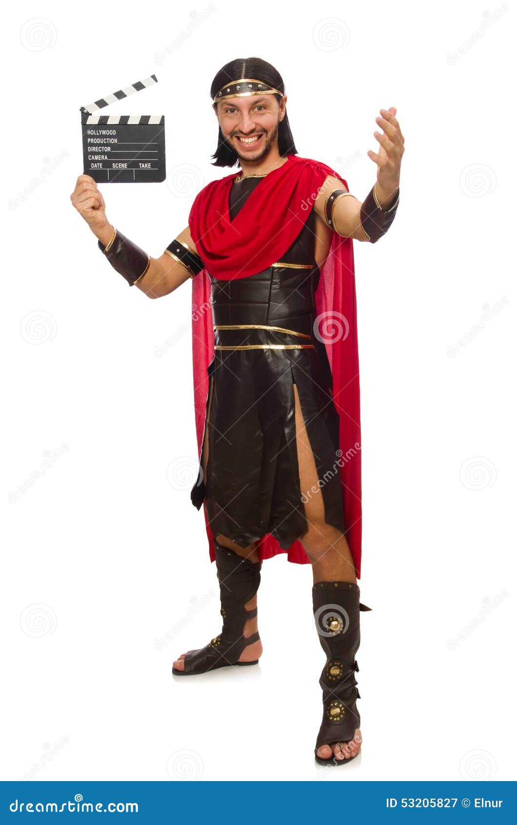 Gladiator with Clapper-board Isolated on White Stock Image - Image of ...