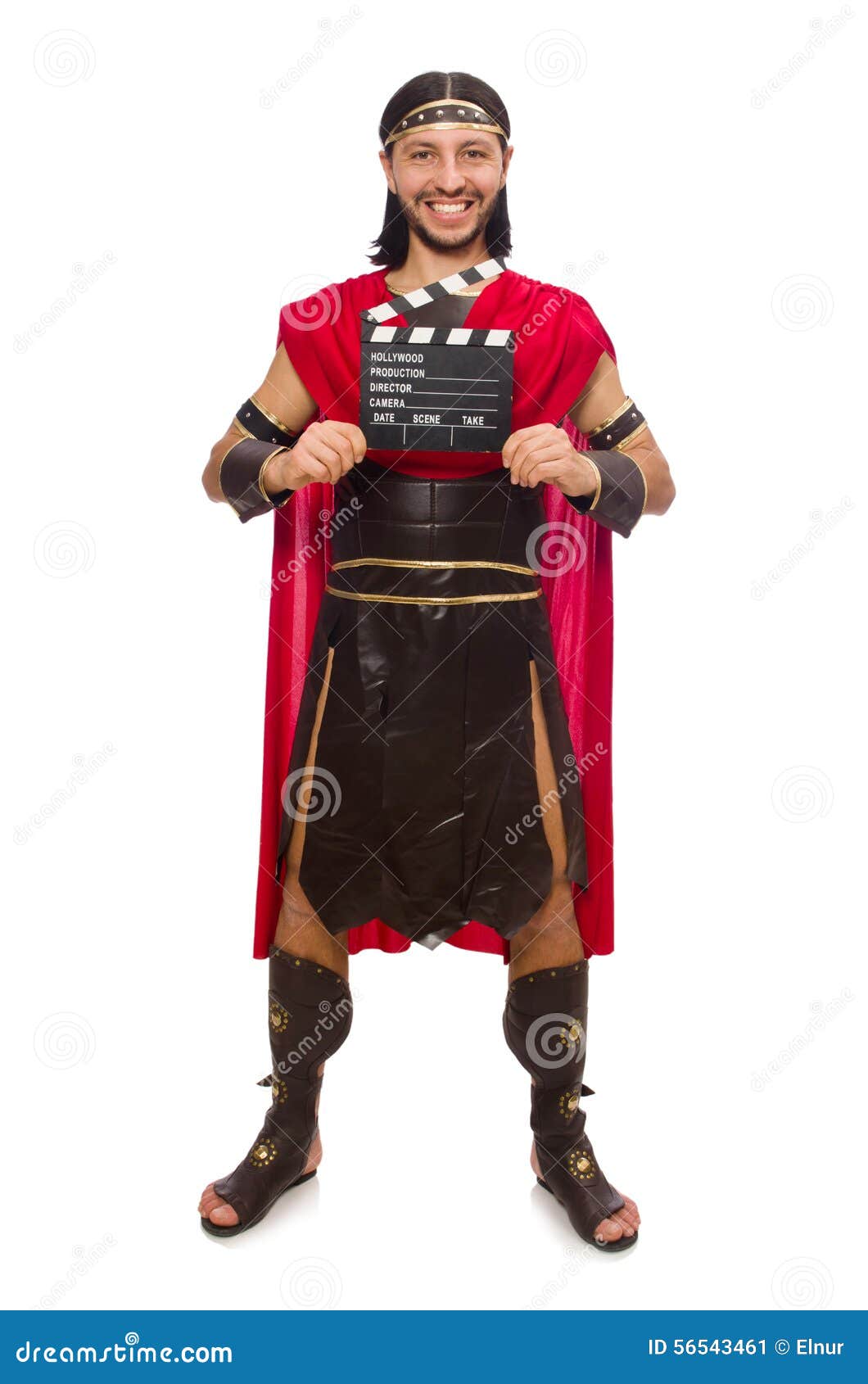 Gladiator with Clapper-board Isolated on the White Stock Image - Image ...
