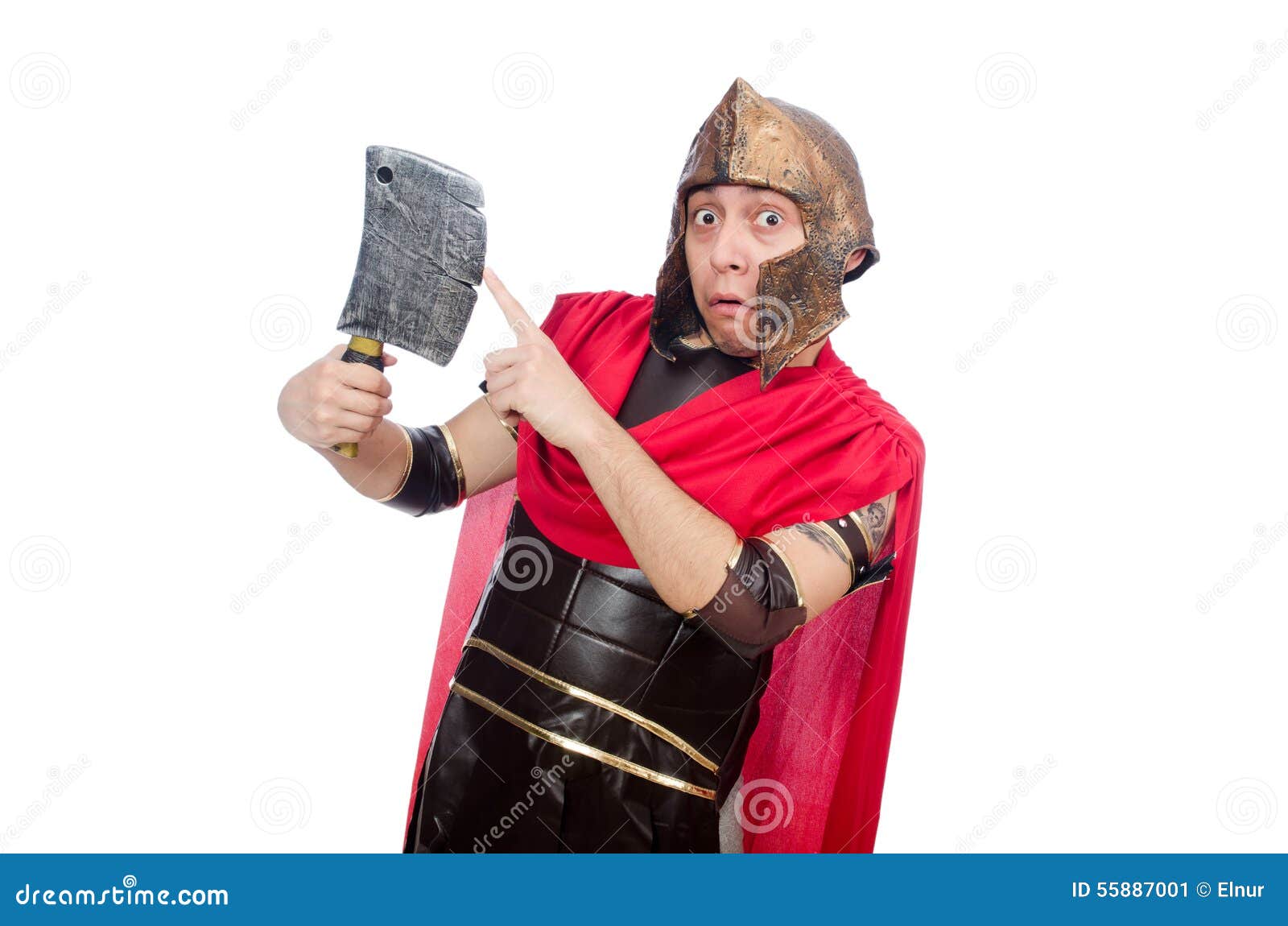 Gladiator with Cleaver Isolated on White Stock Image - Image of posing ...