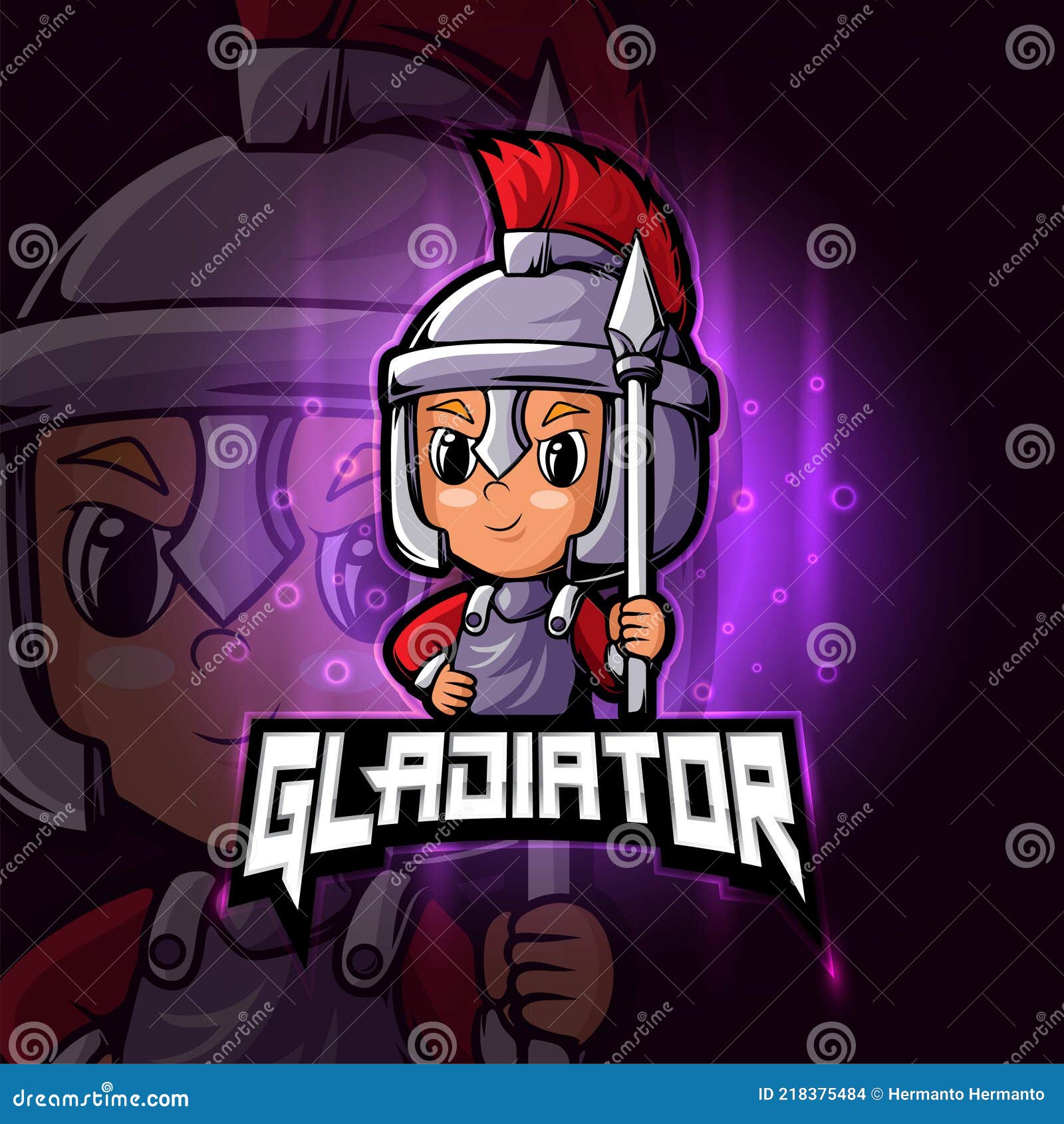 Gladiator Esport Mascot Logo Design Stock Vector - Illustration of ...