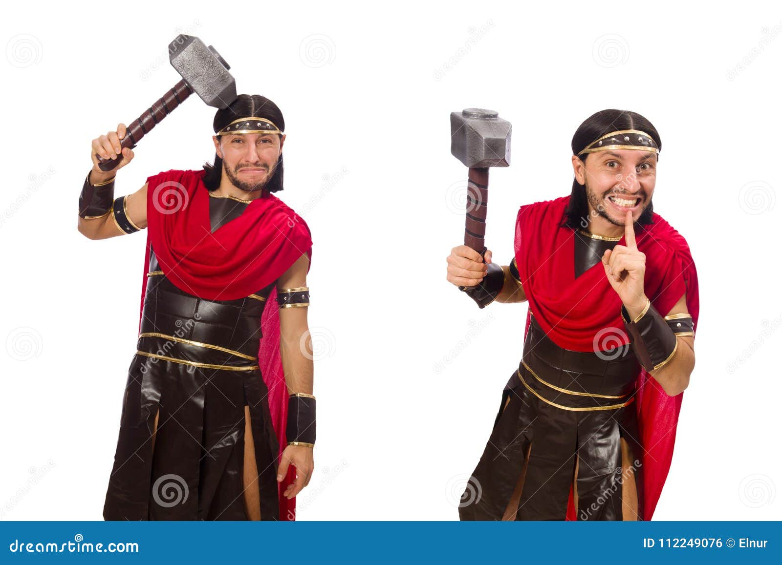 The Gladiator with Hammer Isolated on White Stock Photo - Image of ...