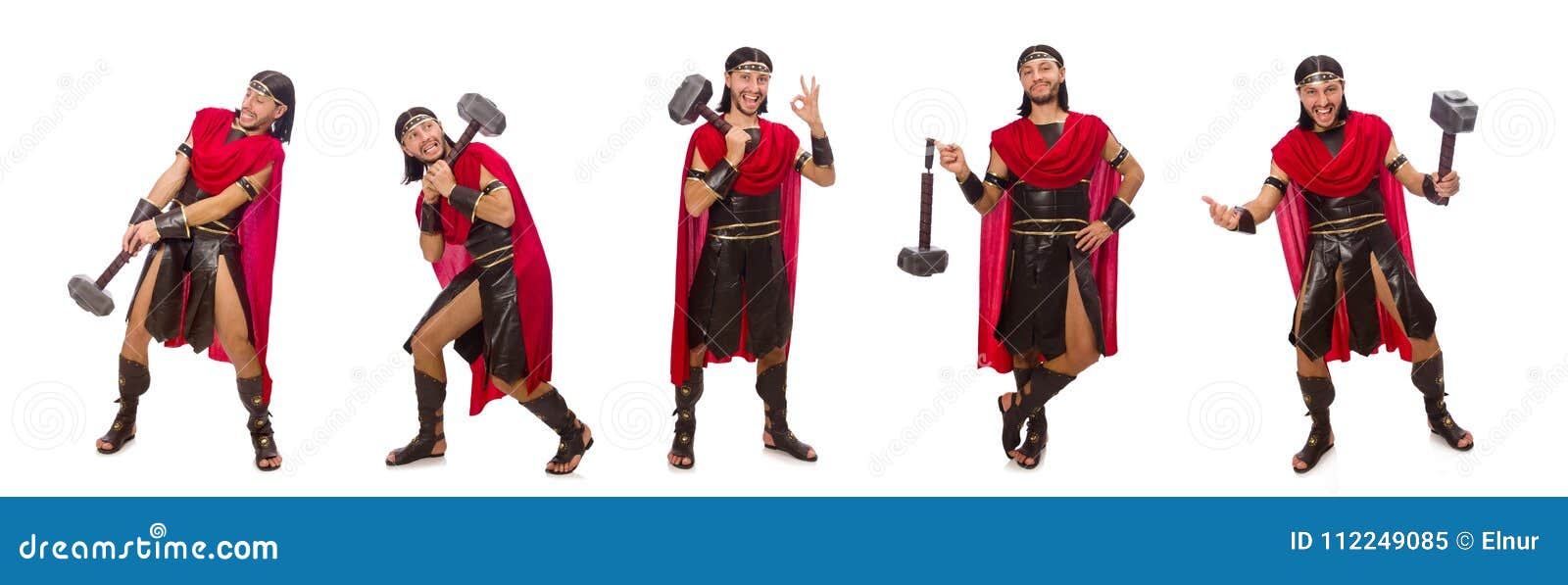 The Gladiator with Hammer Isolated on White Stock Image - Image of ...