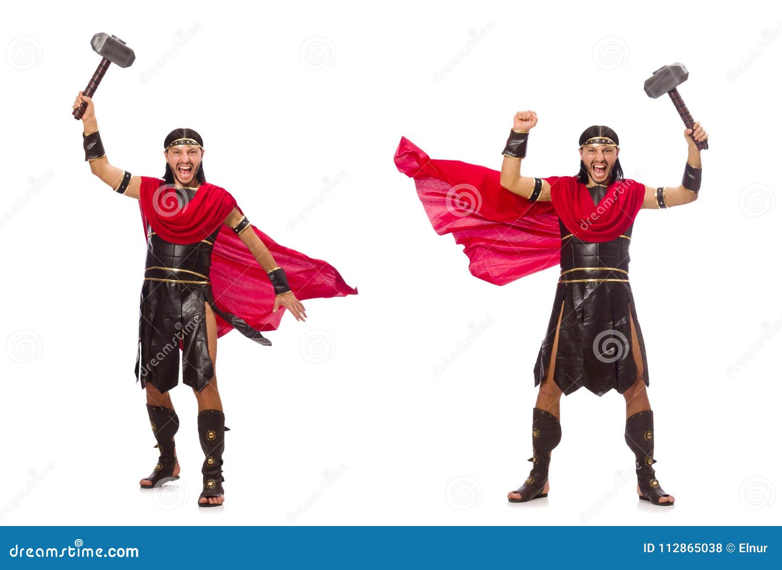 The Gladiator with Hammer Isolated on White Stock Photo - Image of ...