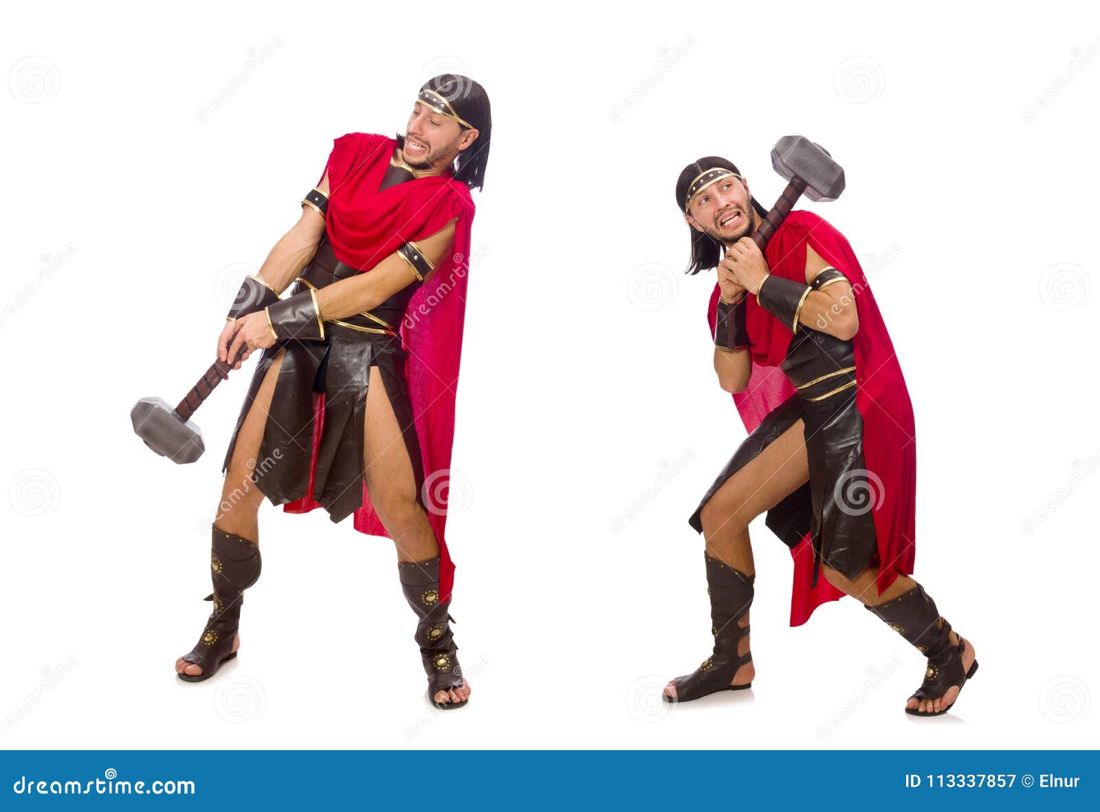 The Gladiator with Hammer Isolated on White Stock Image - Image of ...