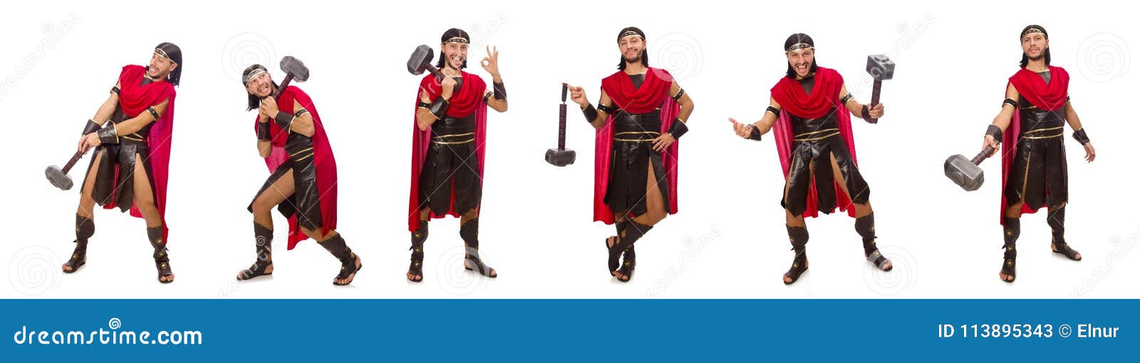 The Gladiator with Hammer Isolated on White Stock Image - Image of ...