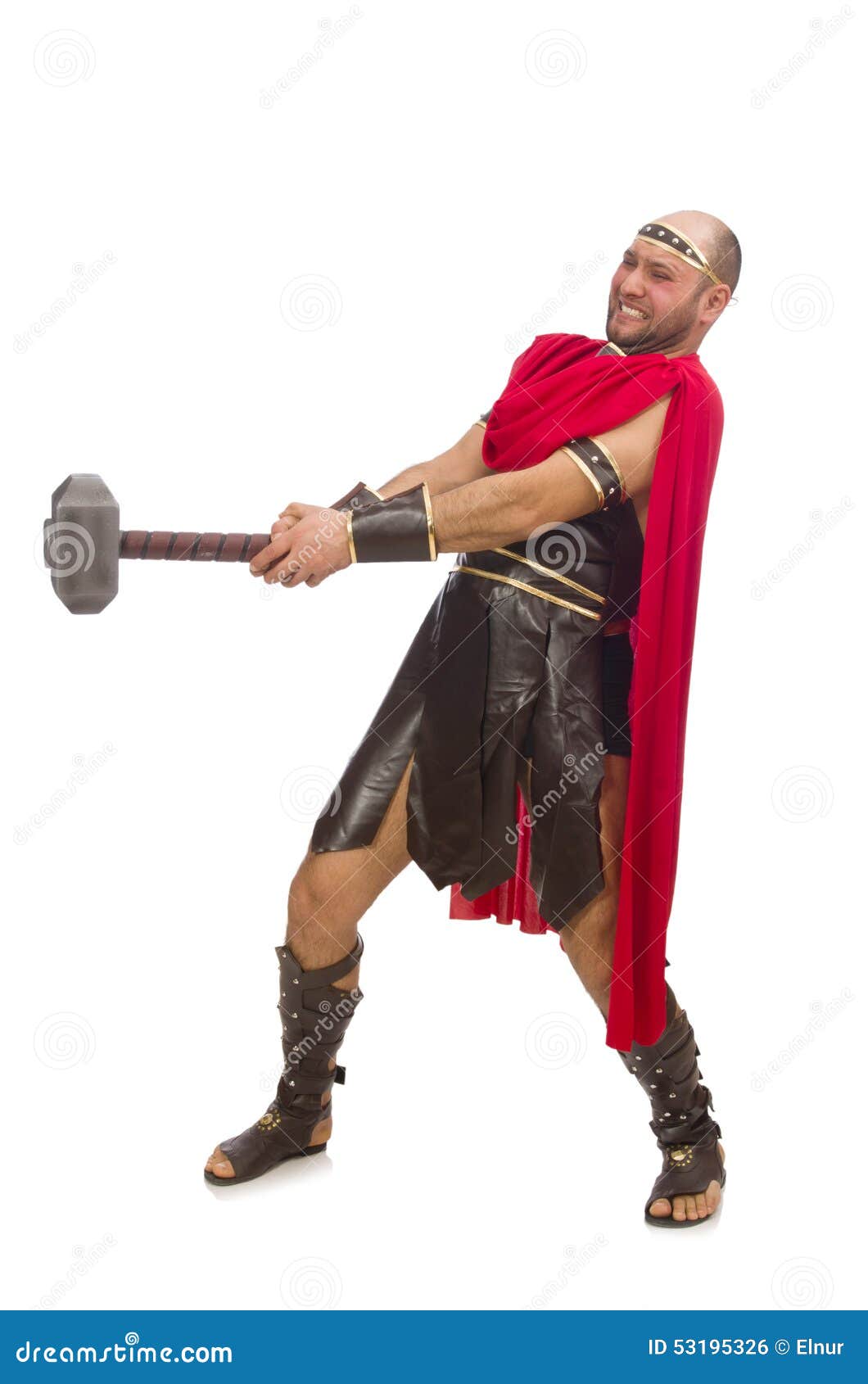 Gladiator with Hammer Isolated on White Stock Photo - Image of ...