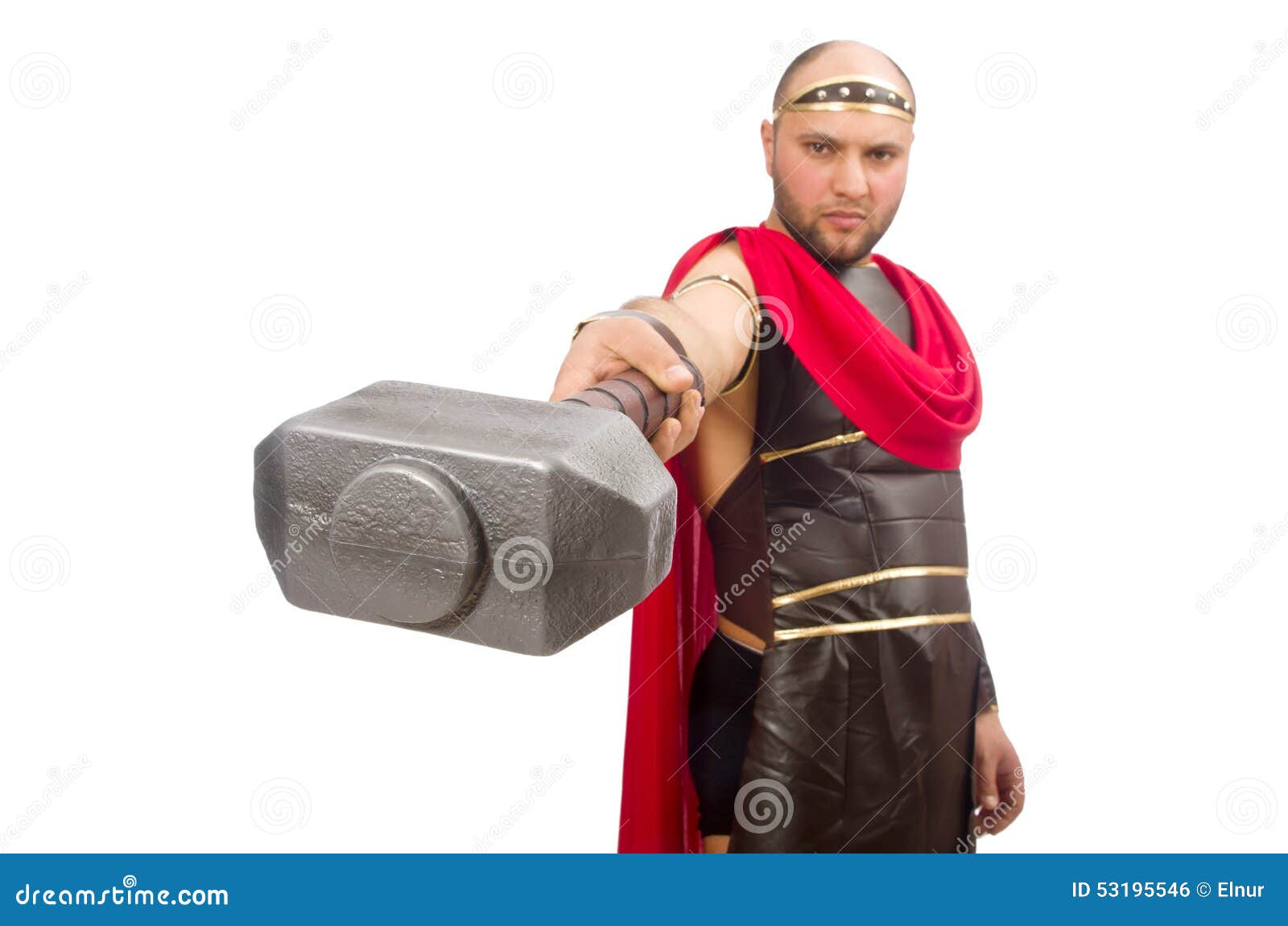Gladiator with Hammer Isolated on White Stock Photo - Image of bandage ...