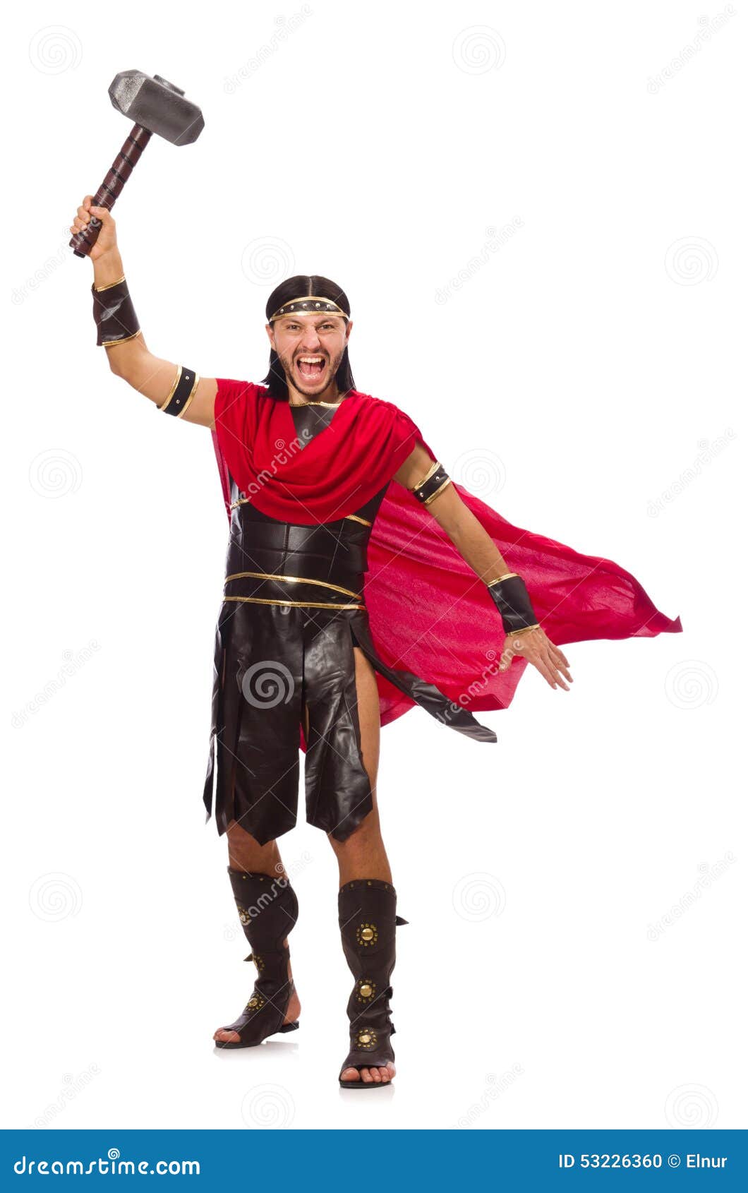 Gladiator with Hammer Isolated on White Stock Photo - Image of good ...