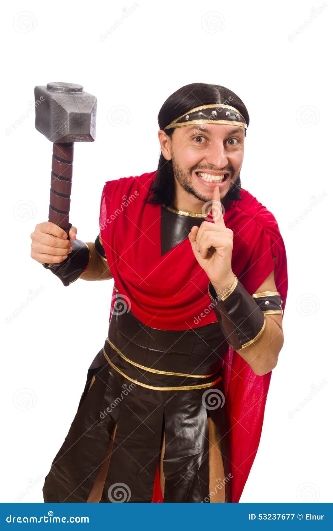 Gladiator with Hammer Isolated on White Stock Image - Image of ancient ...