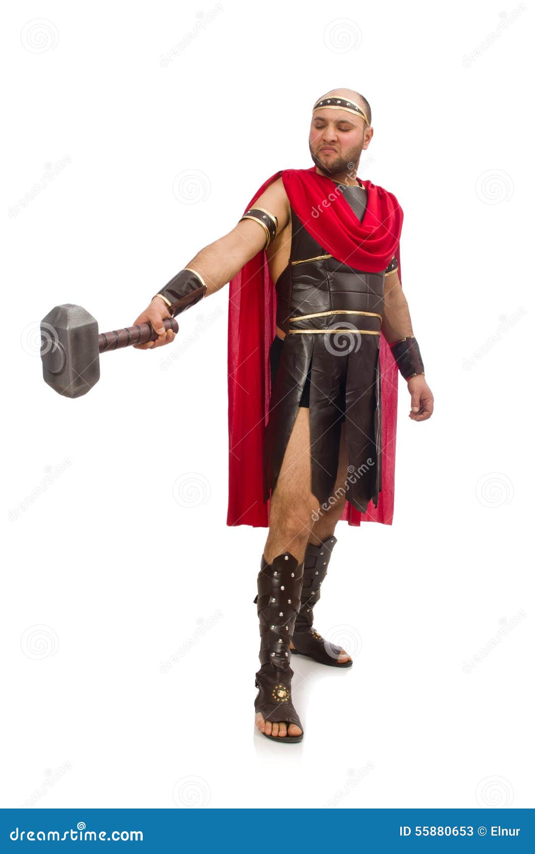 Gladiator with Hammer Isolated on White Stock Image - Image of battler ...