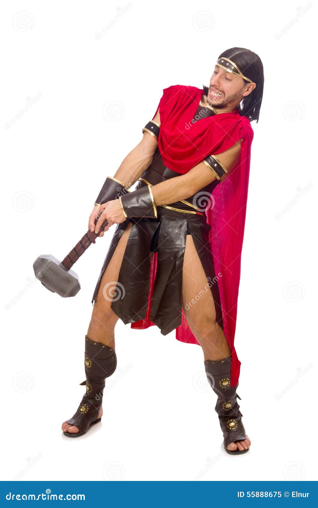 Gladiator with Hammer Isolated on White Stock Image - Image of hammer ...