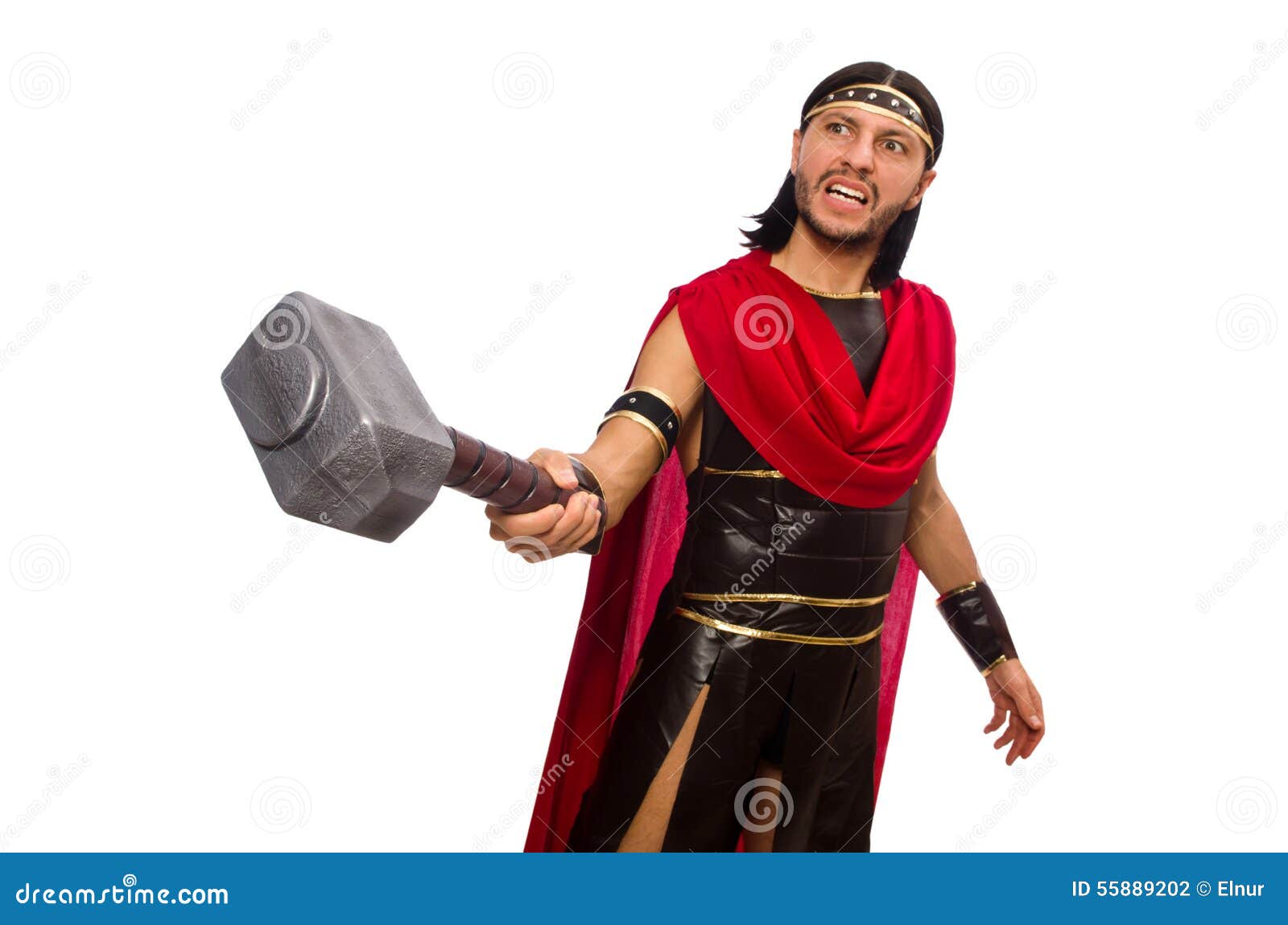 Gladiator with Hammer Isolated on White Stock Photo - Image of historic ...