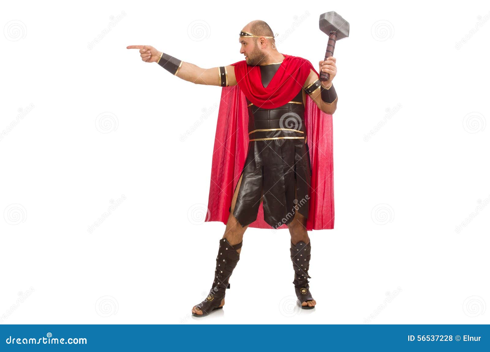 Gladiator with Hammer Isolated on the White Stock Photo - Image of ...