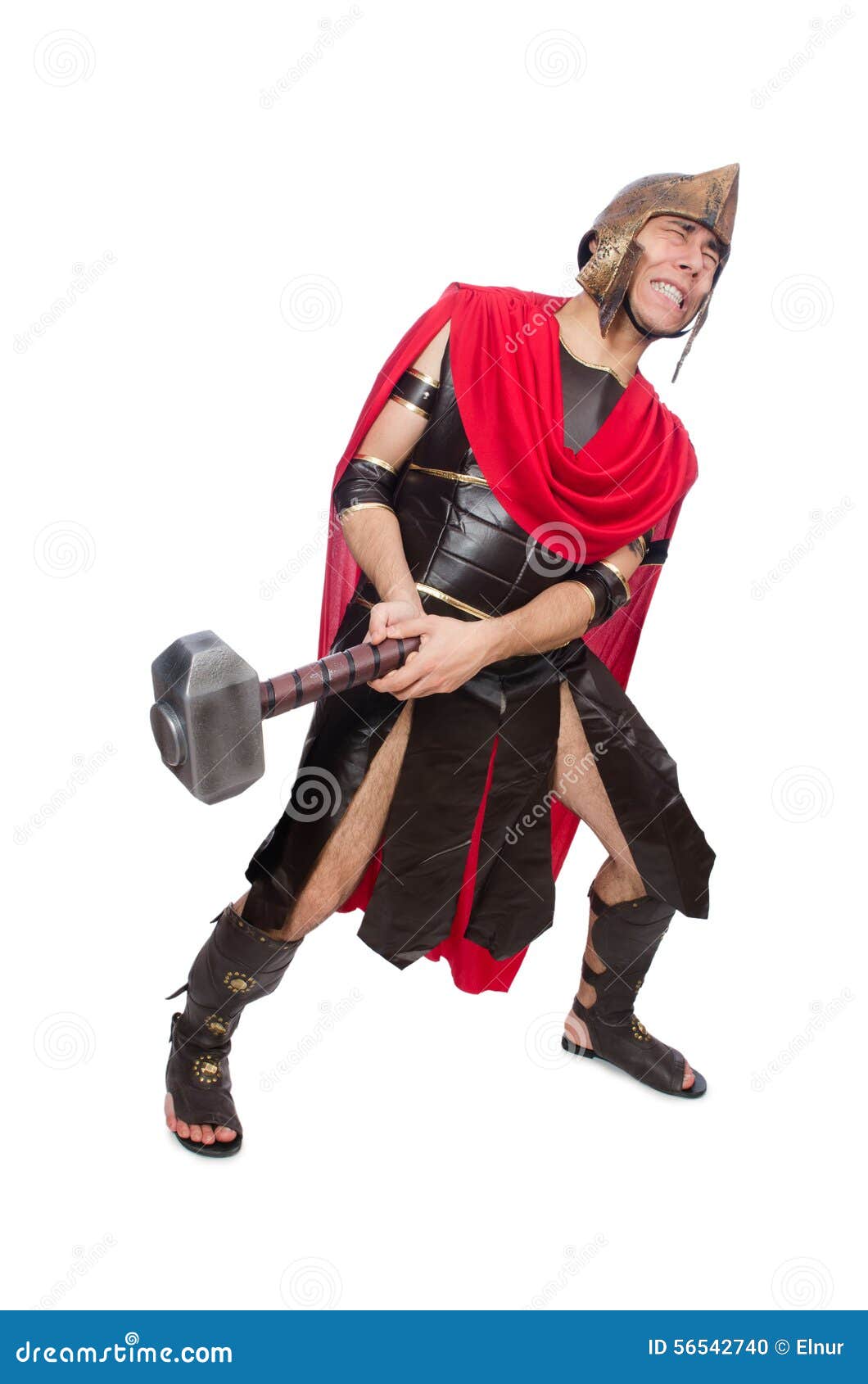 Gladiator with Hammer Isolated on the White Stock Photo - Image of ...
