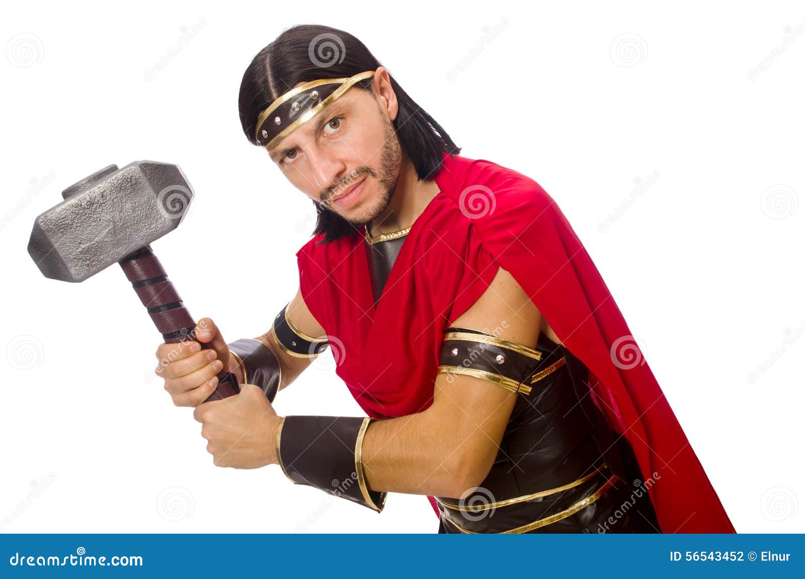 Gladiator with Hammer Isolated on the White Stock Photo - Image of good ...
