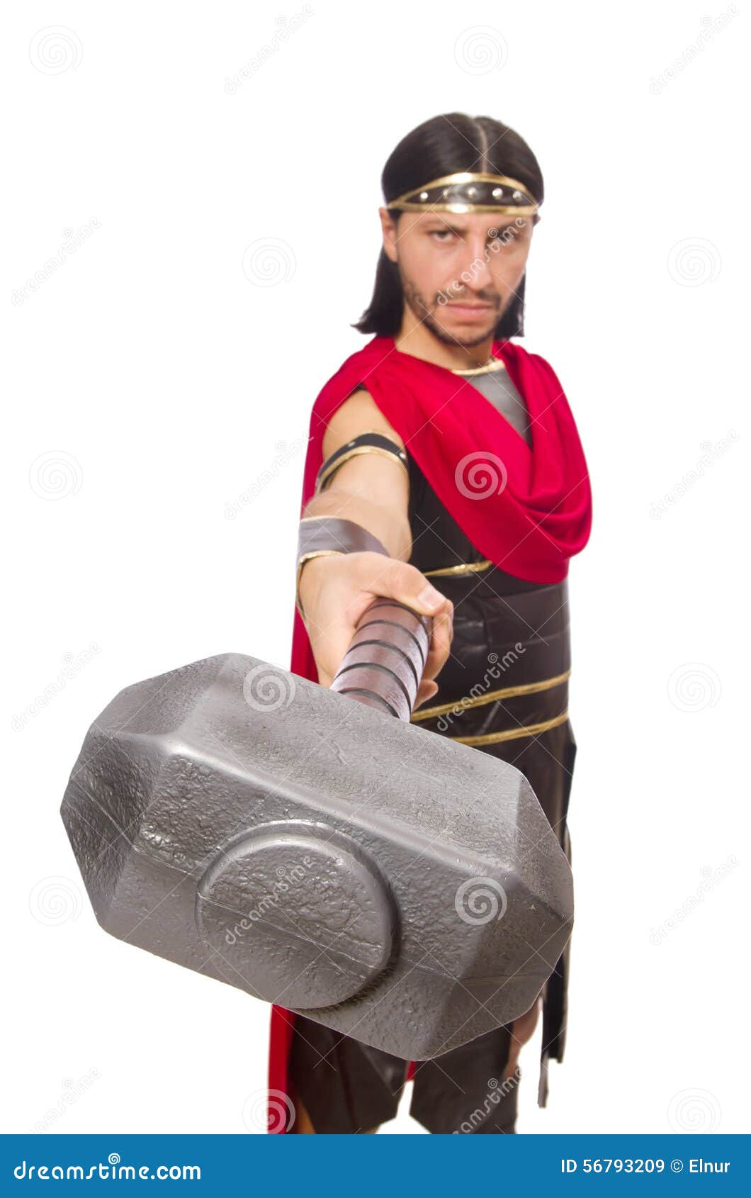 Gladiator with Hammer Isolated on the White Stock Image - Image of ...