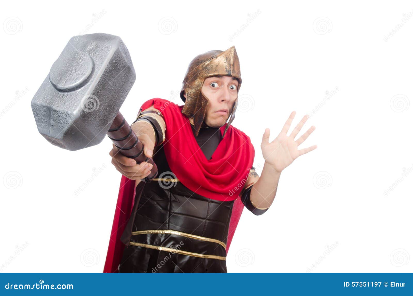 Gladiator with Hammer Isolated on the White Stock Image - Image of ...