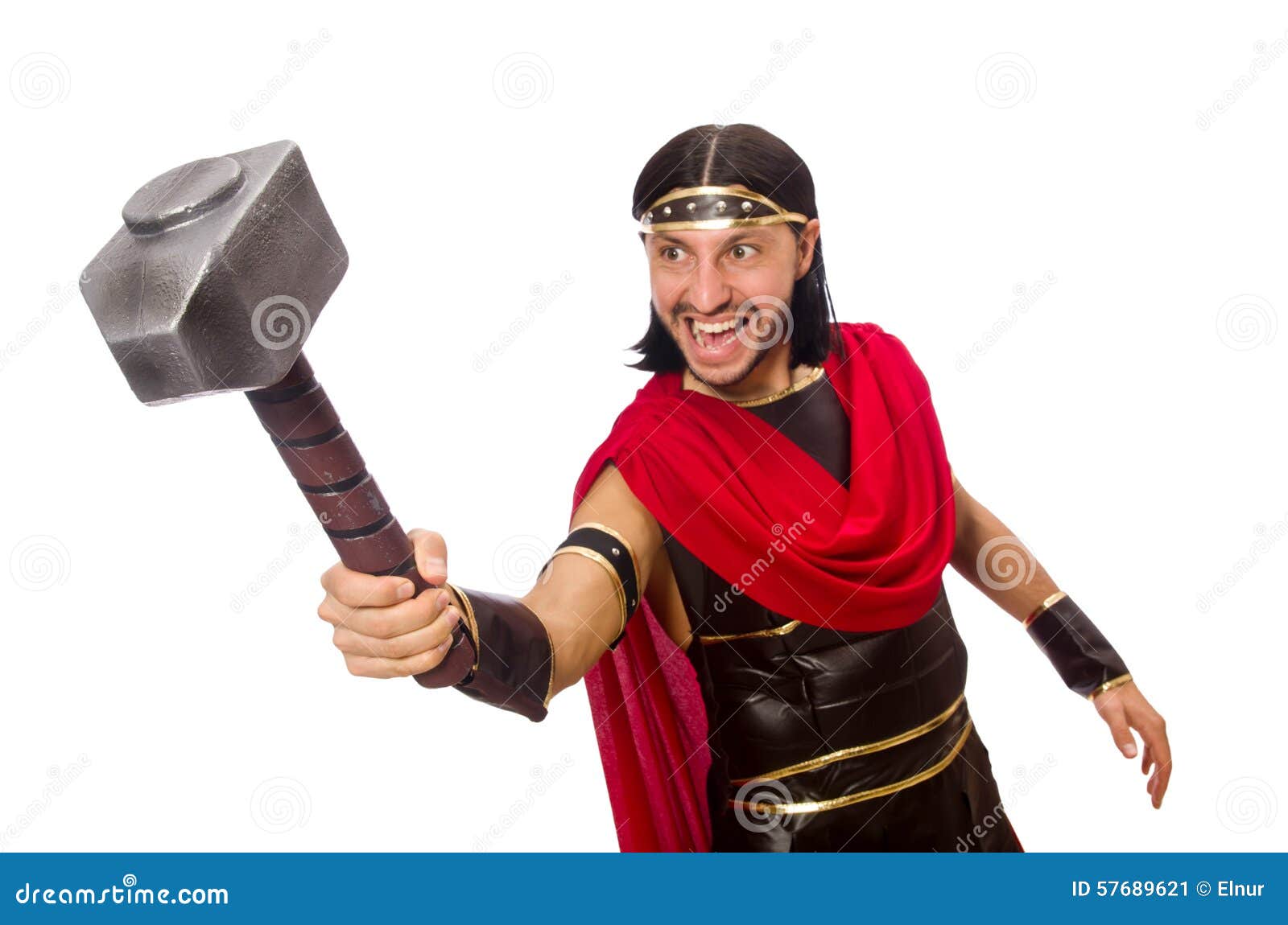 Gladiator with Hammer Isolated on White Stock Image - Image of isolated ...