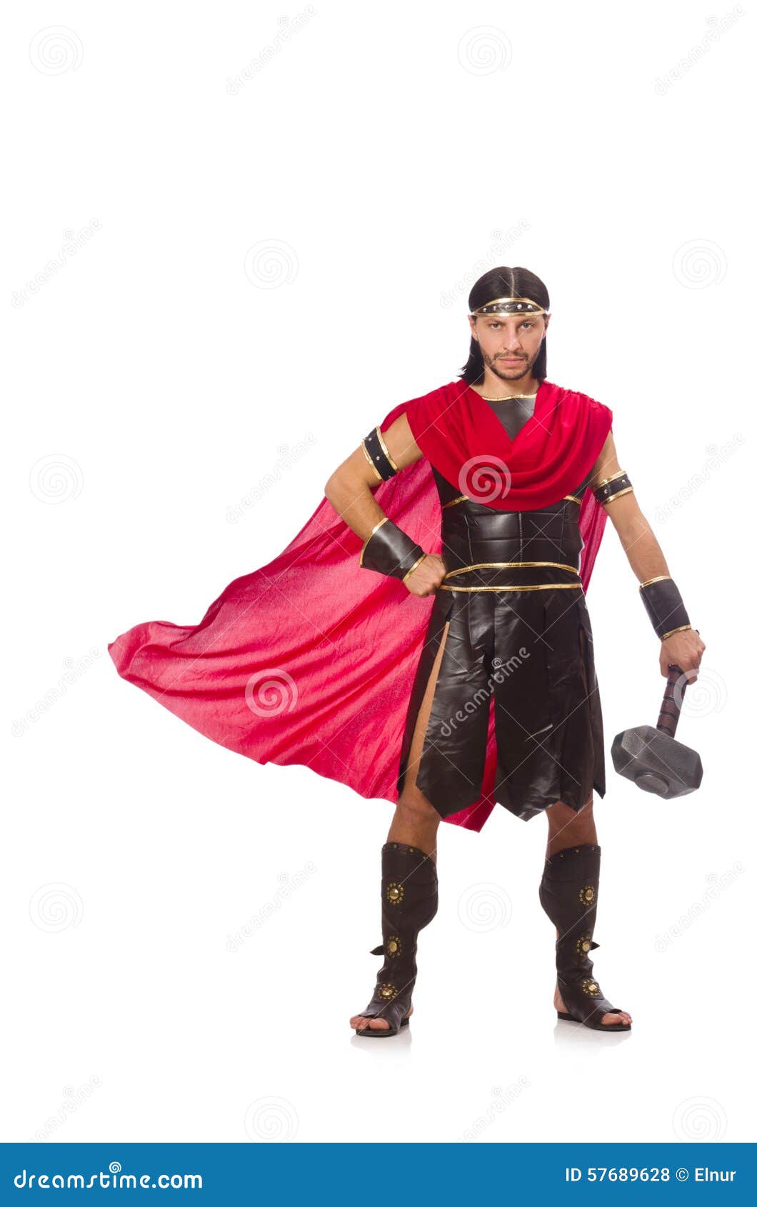 Gladiator with Hammer Isolated on White Stock Photo - Image of athlete ...