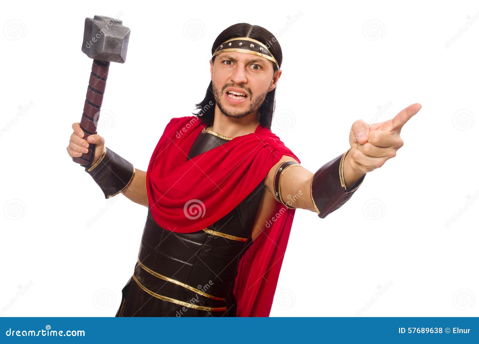 Gladiator with Hammer Isolated on White Stock Photo - Image of ancient ...